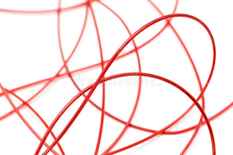 Red Wire on a White Background Stock Photo - Image of pink, conductor ...
