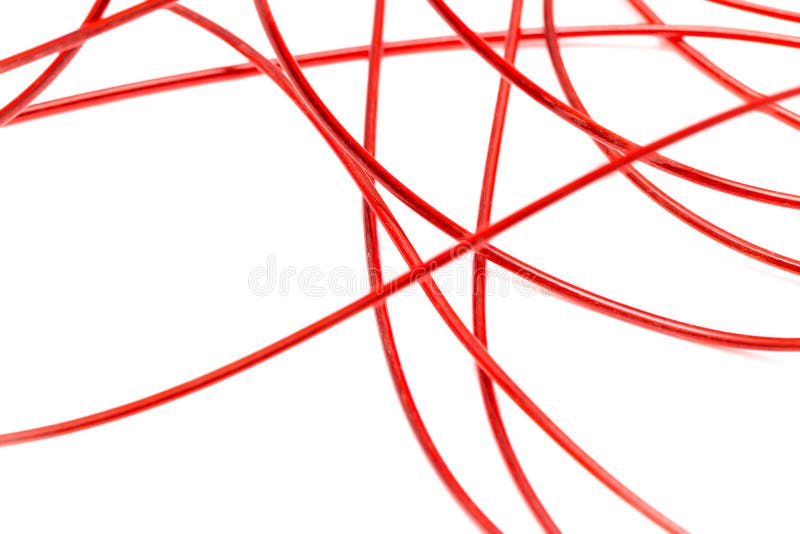 Red Wire on a White Background Stock Photo - Image of abstract ...