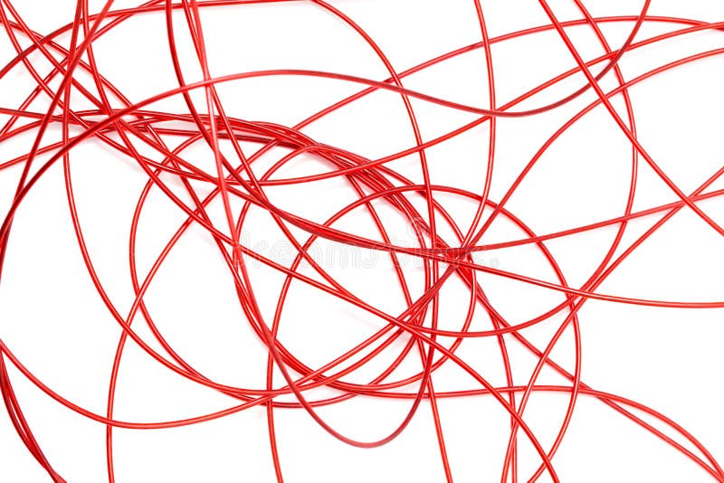 Red Wire on a White Background Stock Photo - Image of energy, global ...