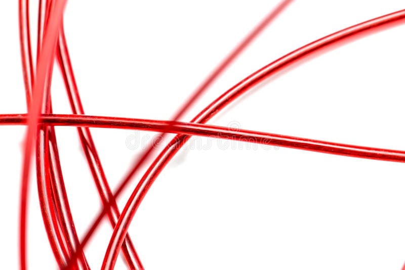 Red Wire on a White Background Stock Image - Image of line, electricity ...