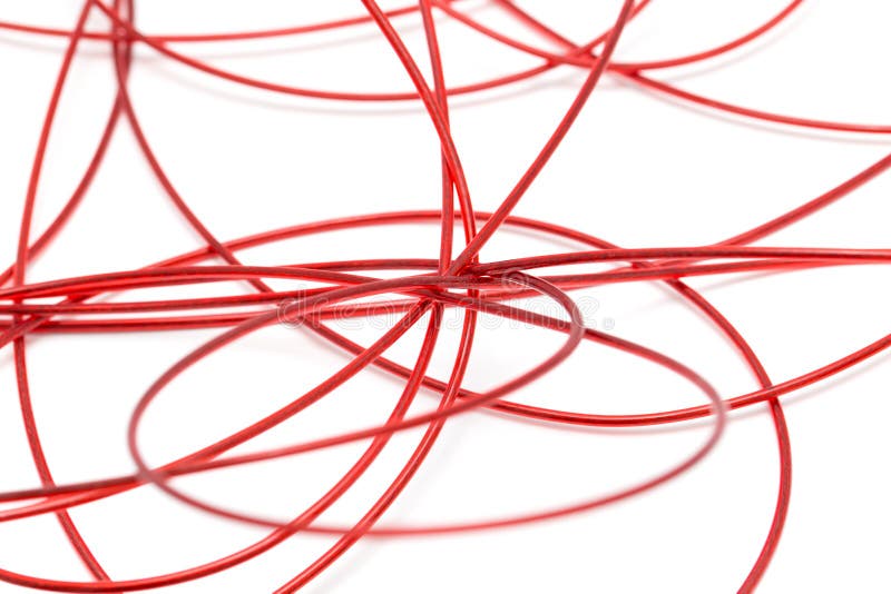 Red Wire on a White Background Stock Photo - Image of line, electricity ...