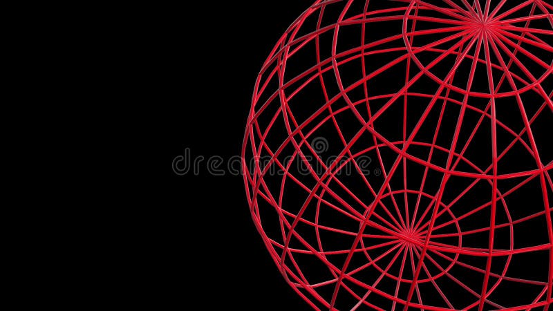 Red Wireframe Globe Background Loop Stock Video - Video of connect ...