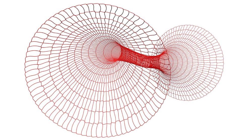 Red Wireframe Mathematical Object Stock Illustration - Illustration of ...