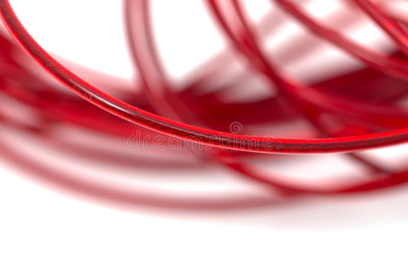 Red Wires on a White Background Stock Image - Image of communication ...