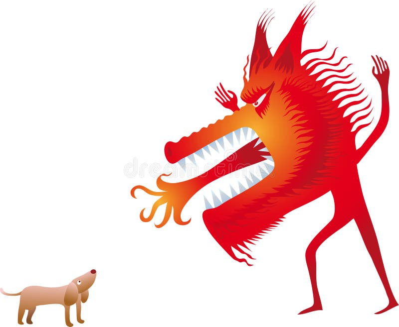 Red wolf stock vector. Illustration of domination, fear - 4548967