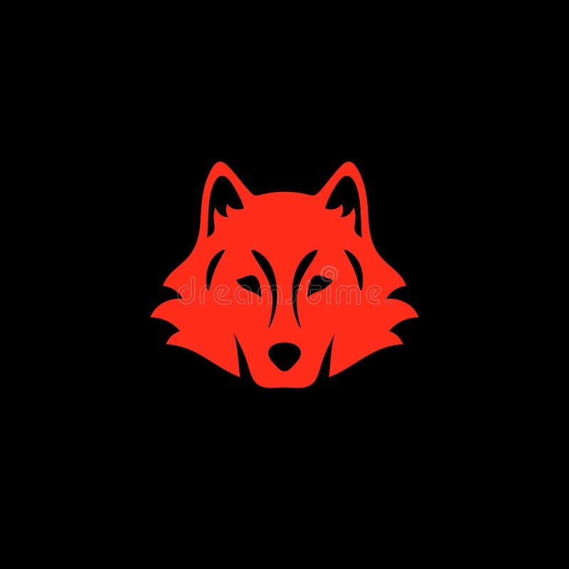 Red Wolf Icon. Vector Illustration Stock Illustration - Illustration of ...