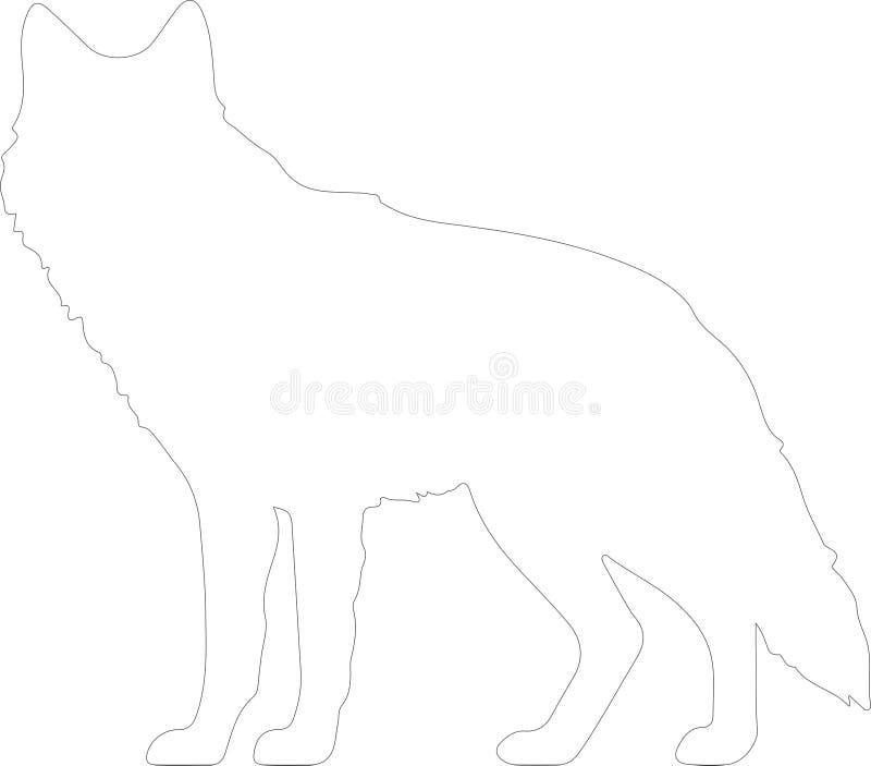 Red Wolf Outline Silhouette Generative Ai Stock Vector - Illustration ...
