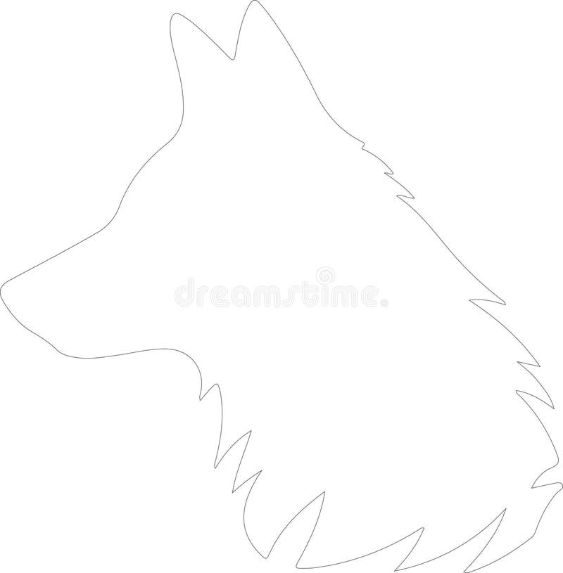 Red Wolf Outline Silhouette Generative Ai Stock Vector - Illustration ...