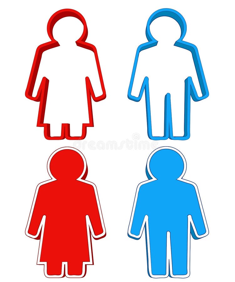 Red Woman and Blue Man 3d Icon Couple Vector Stock Vector ...