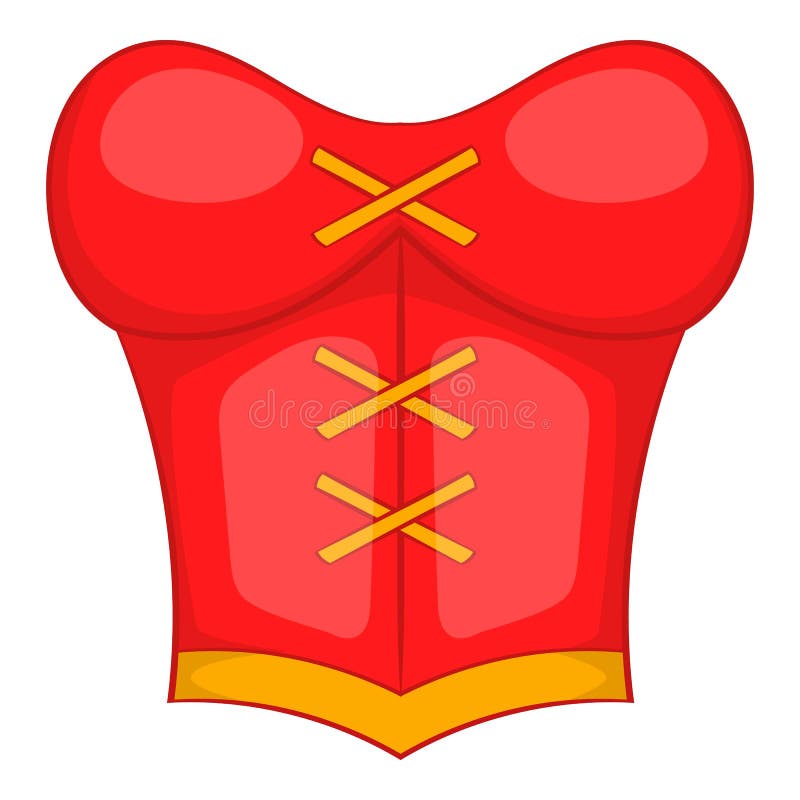 Red Woman Corset Icon, Cartoon Style Stock Vector - Illustration of ...
