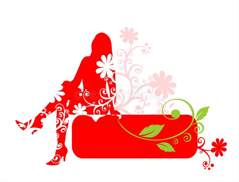 Red woman and frame stock vector. Illustration of people - 2786144