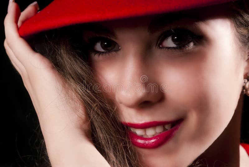 Red woman portrait stock image. Image of female, caucasian - 26002303