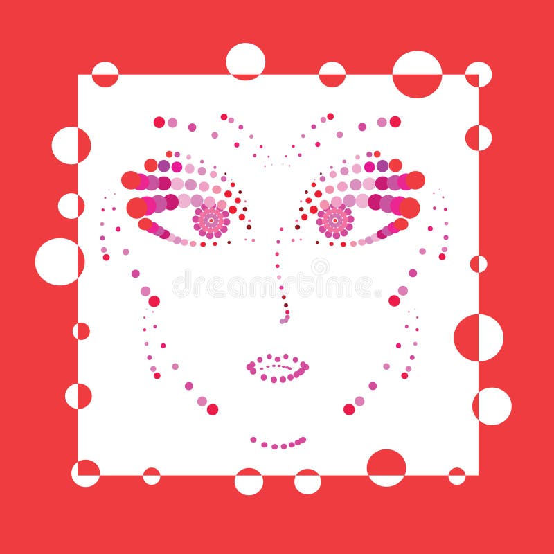 Red womans face stock illustration. Illustration of imagery - 47008325