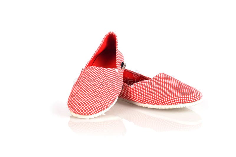 Red Women Shoes Isolated on White Background Stock Image - Image of ...