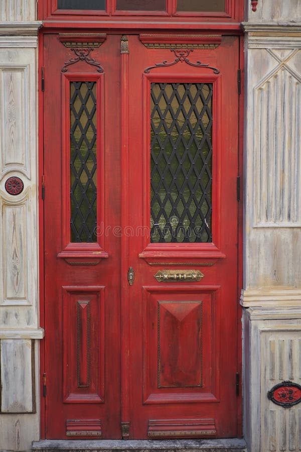 Red Wood Door Texture Background Stock Image - Image of style, sign ...