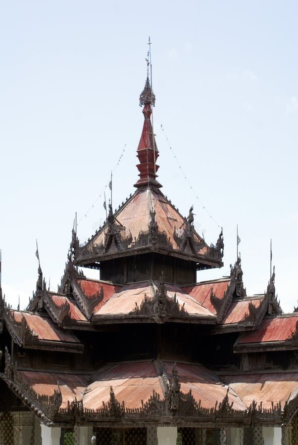 Red wood spire stock image. Image of asian, pagoda, paya - 6254965