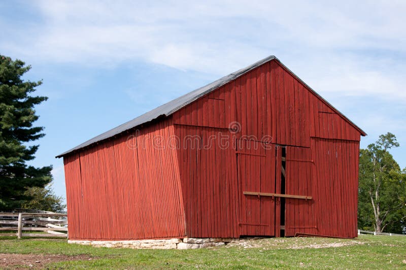 Red wooden barn stock image. Image of cloudy, wood, rock - 38893121