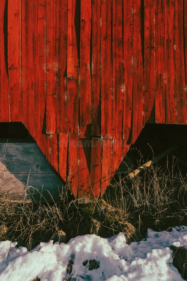 Red wooden barn wall stock image. Image of vestby, vevegg - 259246647