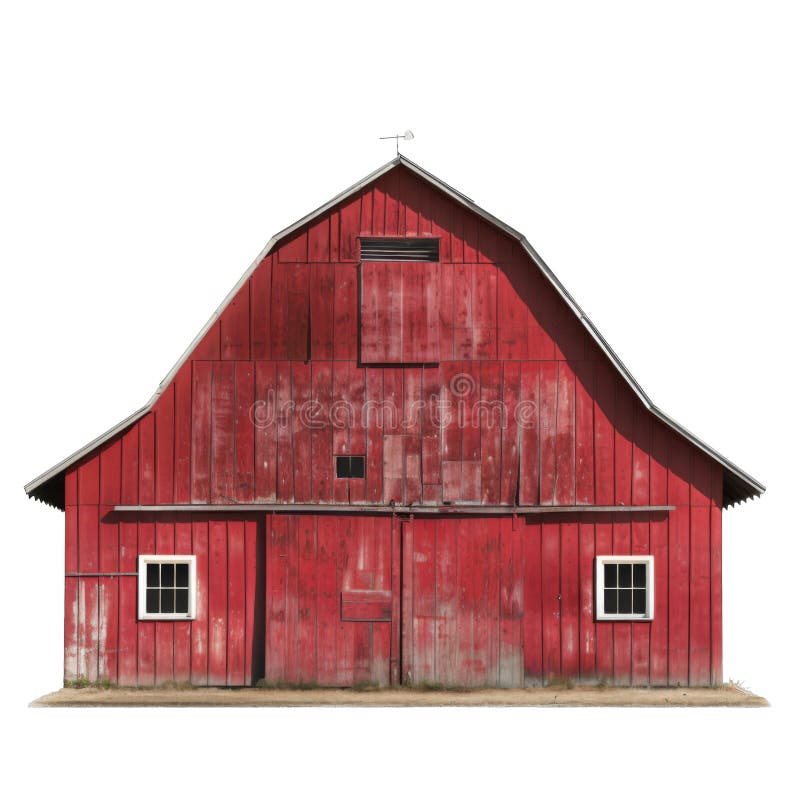 A Red Wooden Barn with a Weathered Facade Stock Photo - Image of ...