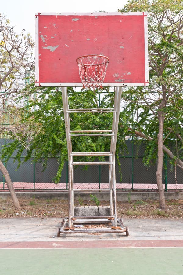 Red wooden basketball goal stock image. Image of equipment - 23498391