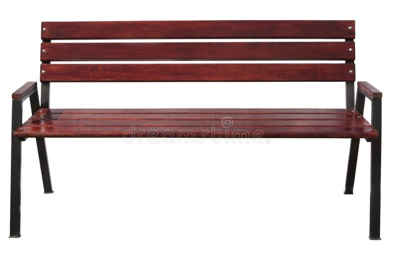 Red wooden bench. stock image. Image of garden, street - 127906915