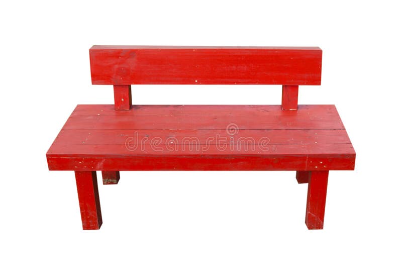 Red wooden bench stock photo. Image of loneliness, furniture - 35926634