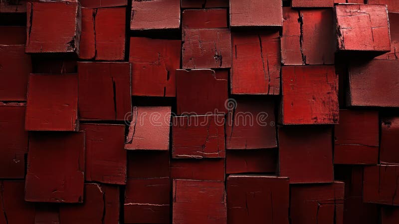 Red Wooden Block Wall Texture Stock Image - Image of packaging, rustic ...