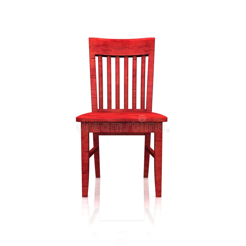 Red wooden chair stock photo. Image of front, reflected - 32101034