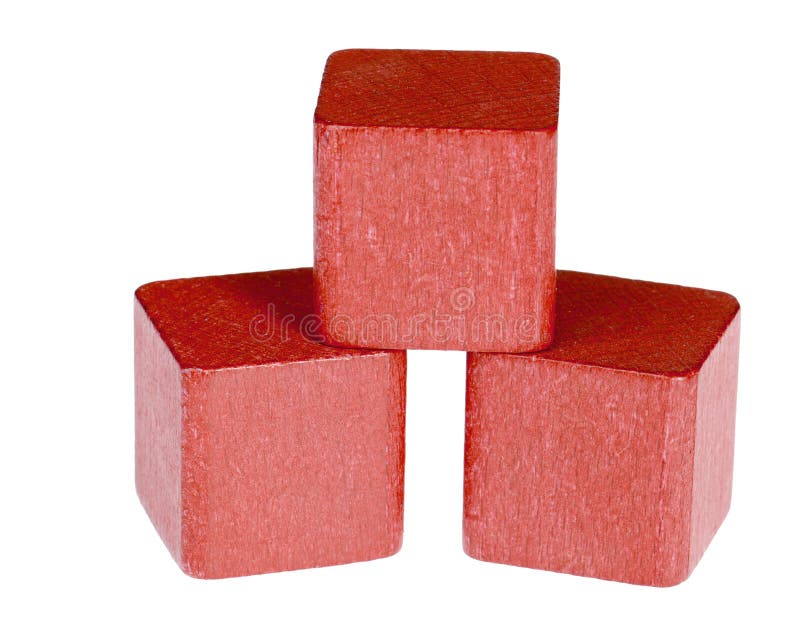 Red wooden cubes stock photo. Image of geometry, construct - 19838600