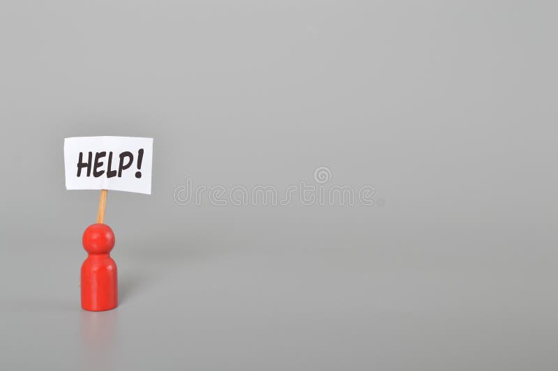 Red Wooden Figure of People with Text HELP Stock Photo - Image of ...