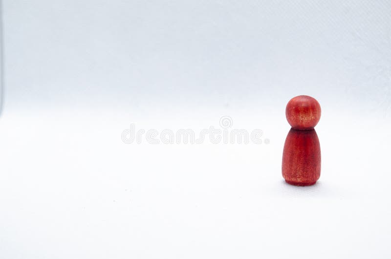 Red Wooden Figure on White Background with Customizable Space for Text ...