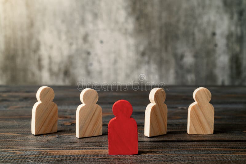 Red Wooden Figures Stand Out from the Crowd of Wooden Figures Stock ... Red Wooden Figures Stand Out from the Crowd of Wooden Figures Stock ...