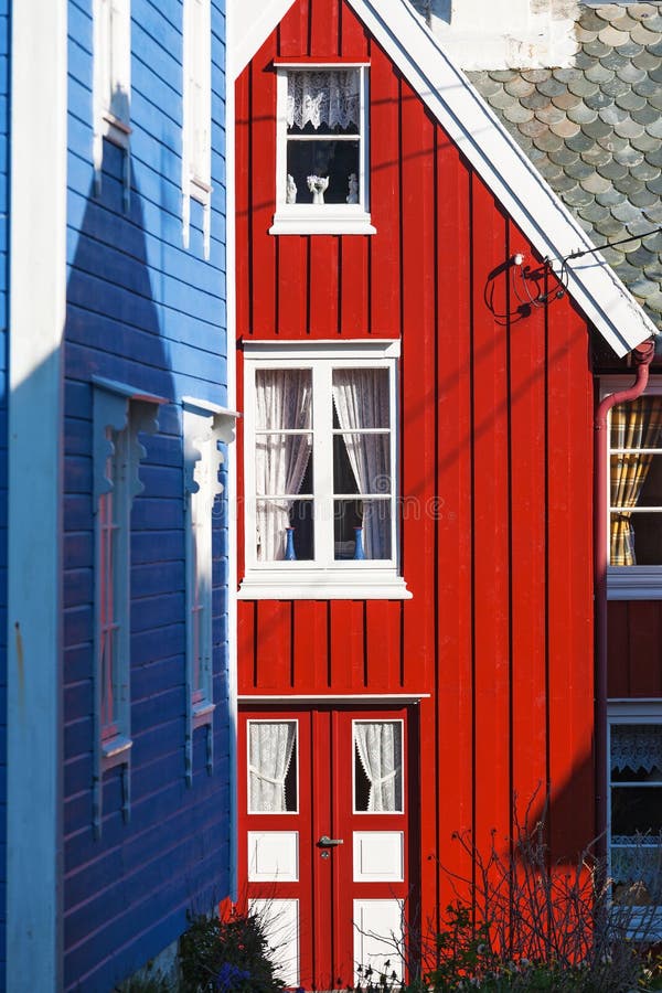 Red wooden house stock photo. Image of ancient, alleyway - 65724554
