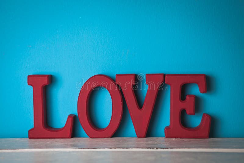 Red Wooden Letters. Word Love. Stock Photo - Image of decorative ...