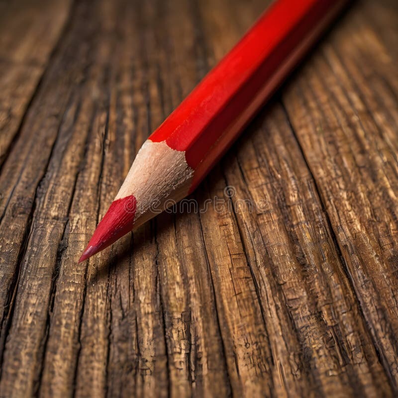 Red Wooden Pencil School Supply Writing Tool Stock Illustration ...