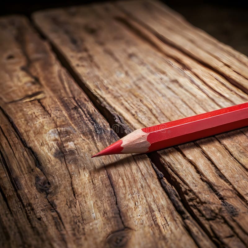 Red Wooden Pencil School Supply Writing Tool Stock Illustration ...