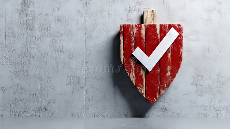 Red Wooden Shield Check Mark Stock Photos - Free & Royalty-Free Stock ...