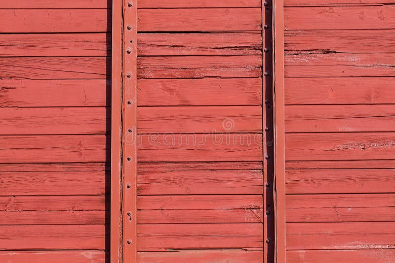 Red Wooden Wall of Railroad Wagon. Background Pattern Stock Photo ...
