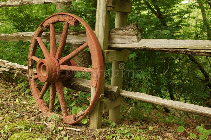Red wooden wheel stock photo. Image of fashioned, nature - 38847544
