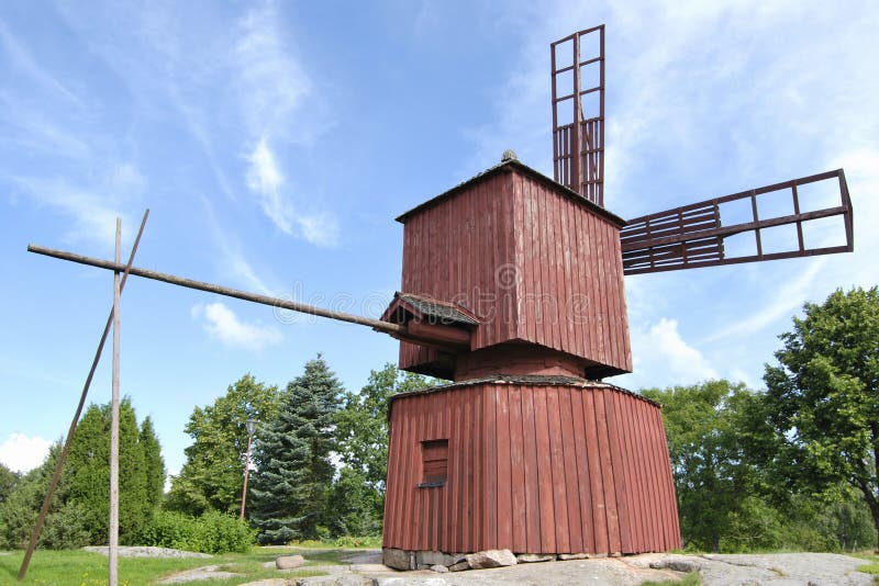 Red Wooden Windmill stock photo. Image of traditional - 13164818