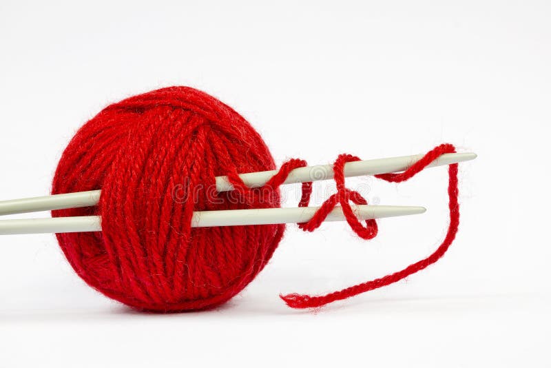 Red wool ball stock image. Image of soft, needlecraft - 48860655