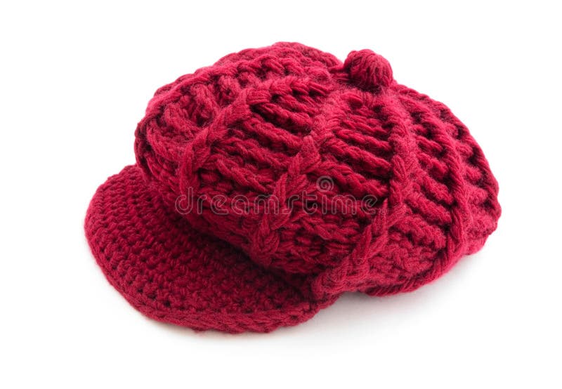 Red knitted wool hat stock photo. Image of heat, cool - 19970364