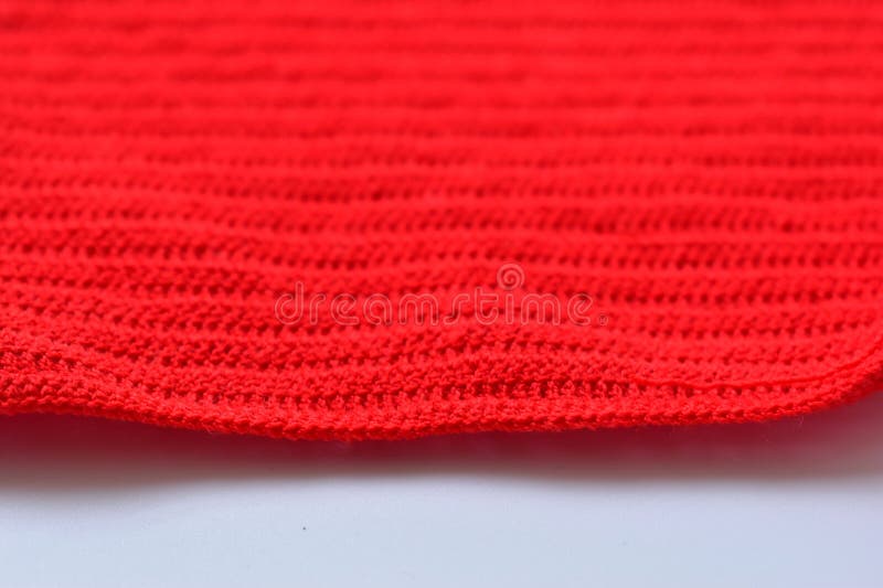 Red Wool Knitted Yarn Texture, Woolen Fabric on White Background Stock ...