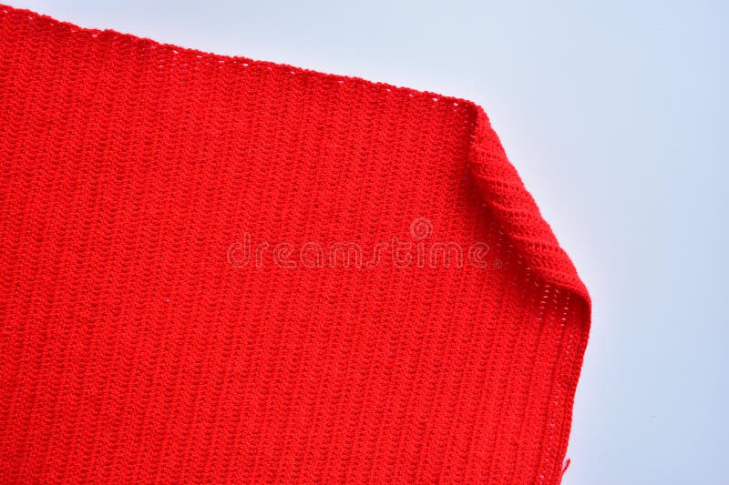 Red Wool Knitted Yarn Texture, Woolen Fabric on White Background Stock ...