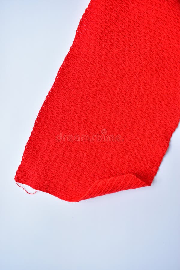 Red Wool Knitted Yarn Texture, Woolen Fabric on White Background Stock ...