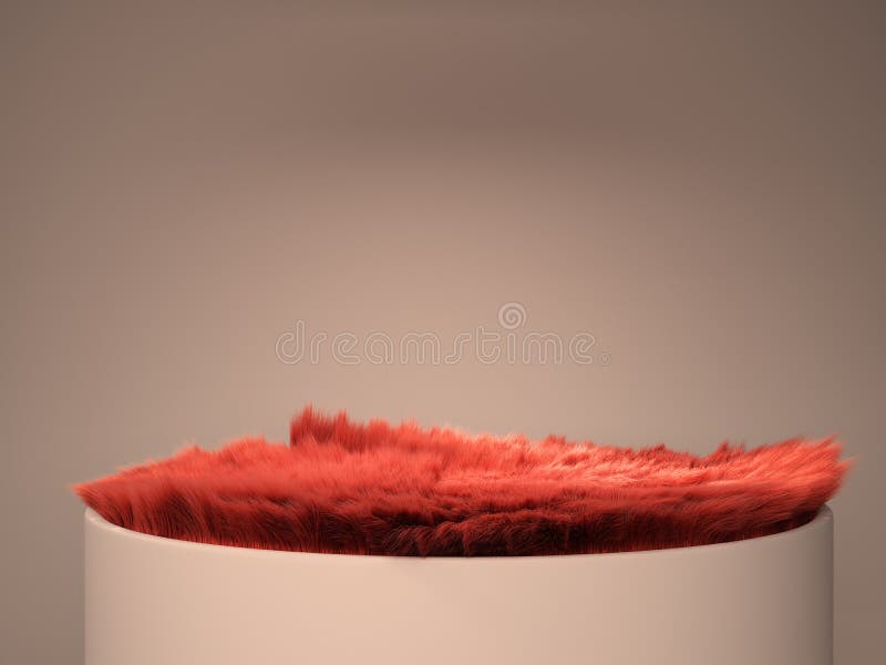 Red Wool Pedestal Simple Podium for Product Presentation 3d Render on ...