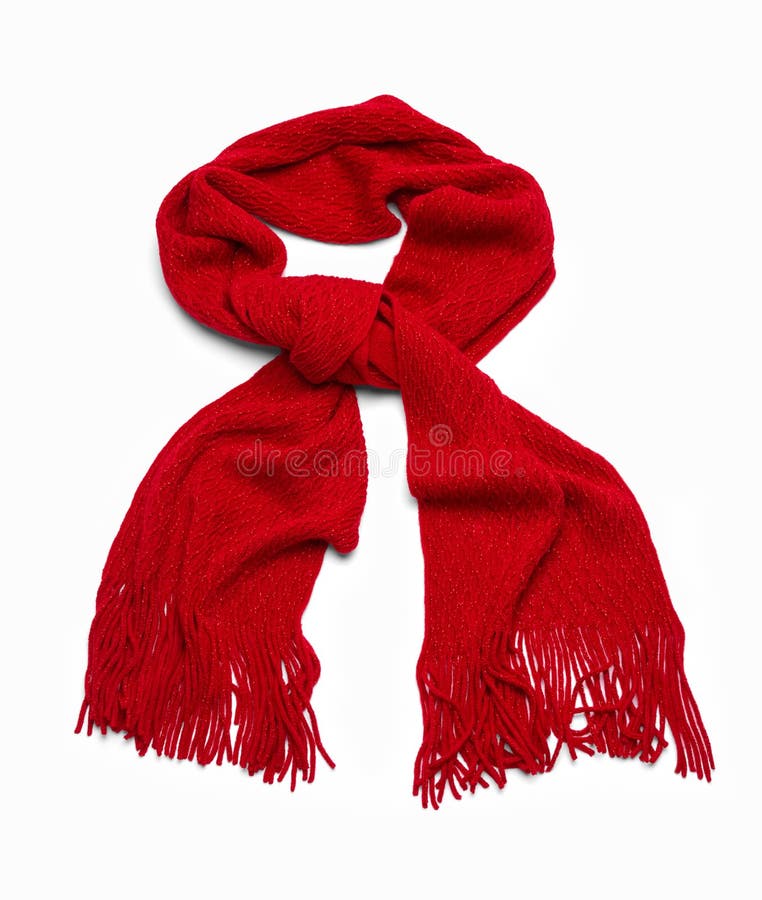 Red Scarf stock photo. Image of knot, woven, neck, scarf - 158699358