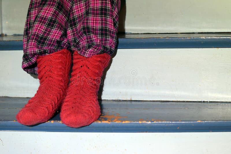 Red wool socks stock image. Image of wollsocken, traditional - 87107739