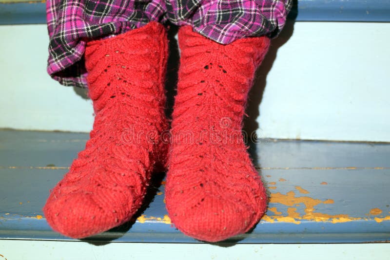 Red wool socks stock photo. Image of cozy, wollsocken - 87107748