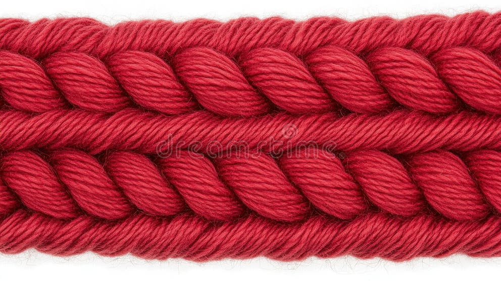 Red Wool Yarn Texture Close Up Knit Cable Pattern Fabric Background ...